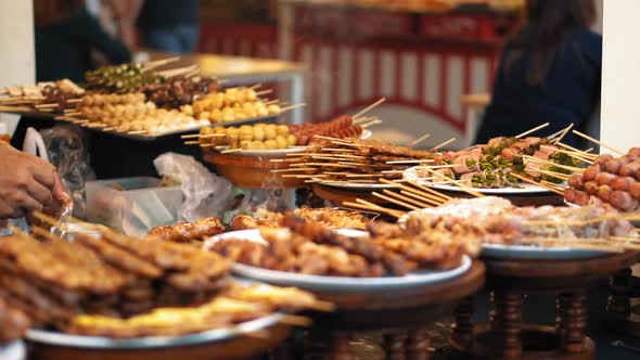 Hot Cooked Meals at The Street Food Market. , Stock Footage | VideoHive