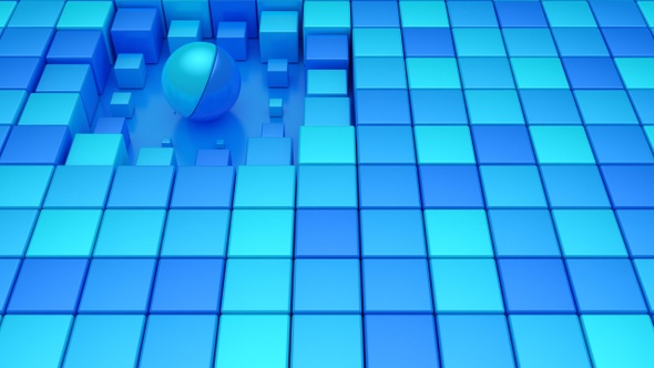 Moving Sphere Changes Cubes, Motion Graphics | VideoHive
