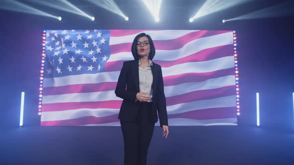 Female Host on Political Talk Show, Stock Footage | VideoHive