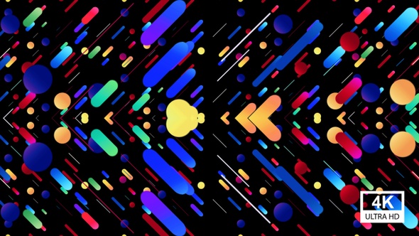 Colorful Trendy Shapes Moving 4K, Motion Graphics | VideoHive