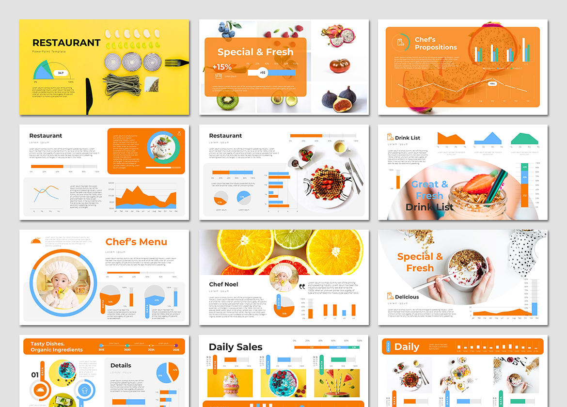 Restaurant PowerPoint Presentation Template, Presentation Templates