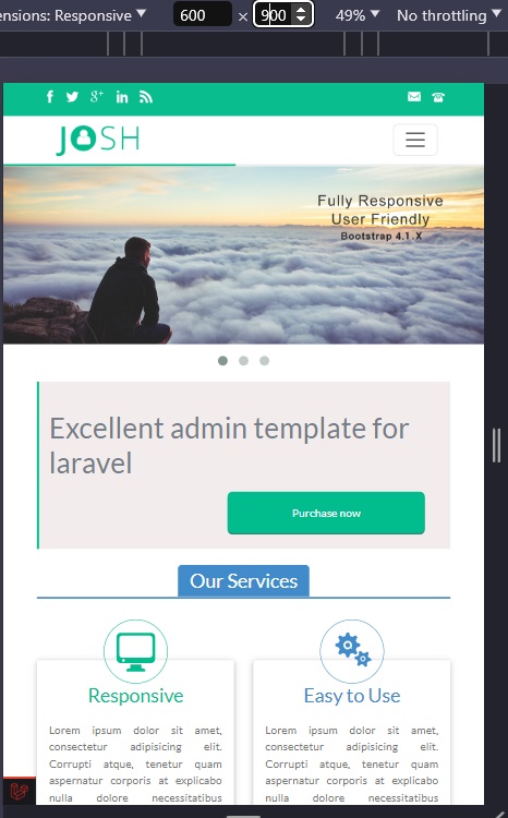Josh - Laravel Admin Template + Front End + CRUD by jyostna | CodeCanyon
