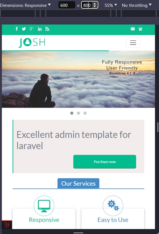 Josh - Laravel Admin Template + Front End + CRUD by jyostna | CodeCanyon