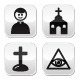Religion Catholic Church Vector Buttons Set, Vectors | GraphicRiver
