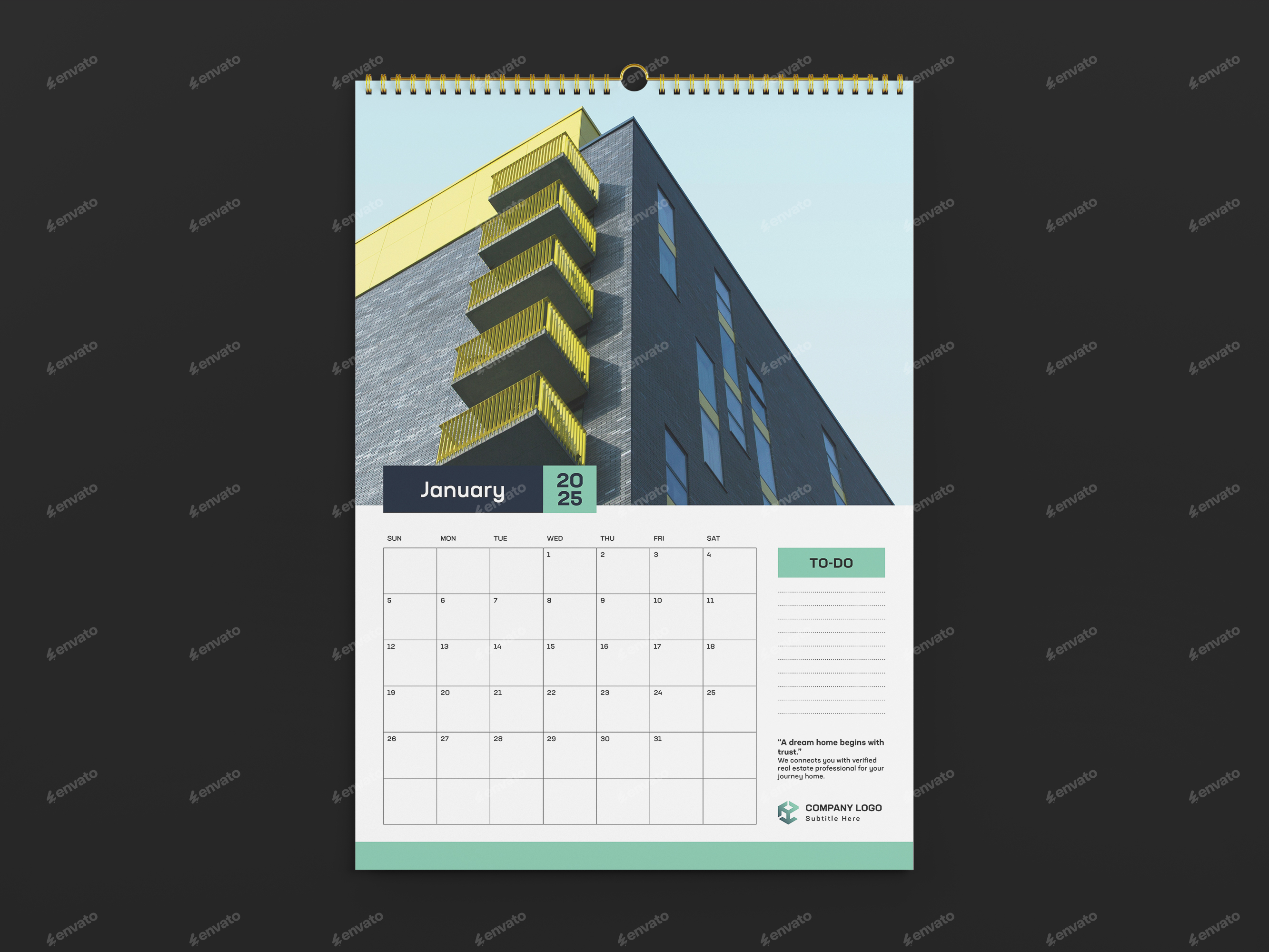 Real Estate Calendar Template, Print Templates | GraphicRiver