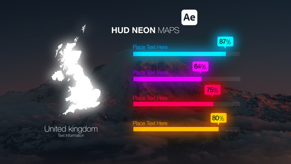 HUD Neon Maps, After Effects Project Files | VideoHive