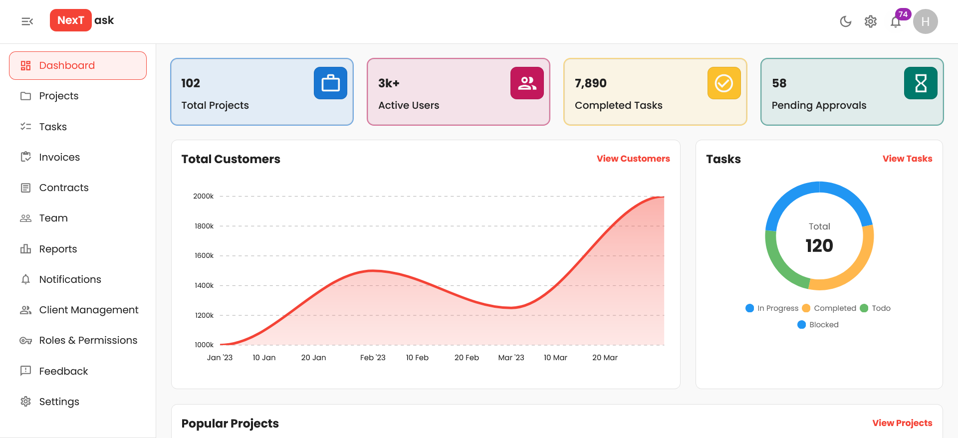 NexTask - Project Management Next.js React Kit by husnainakhtar06 ...
