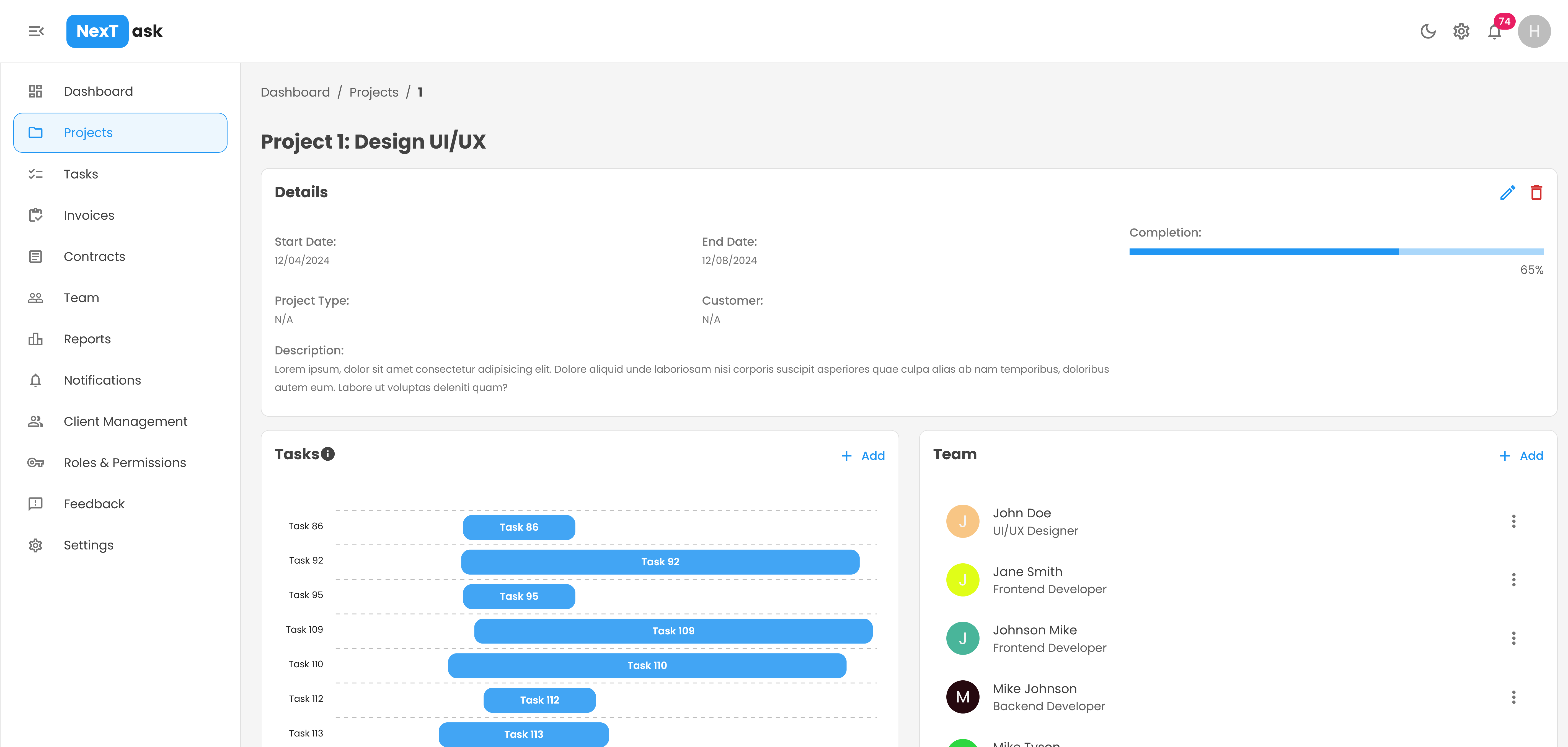 NexTask - Project Management Next.js React Kit by husnainakhtar06 ...