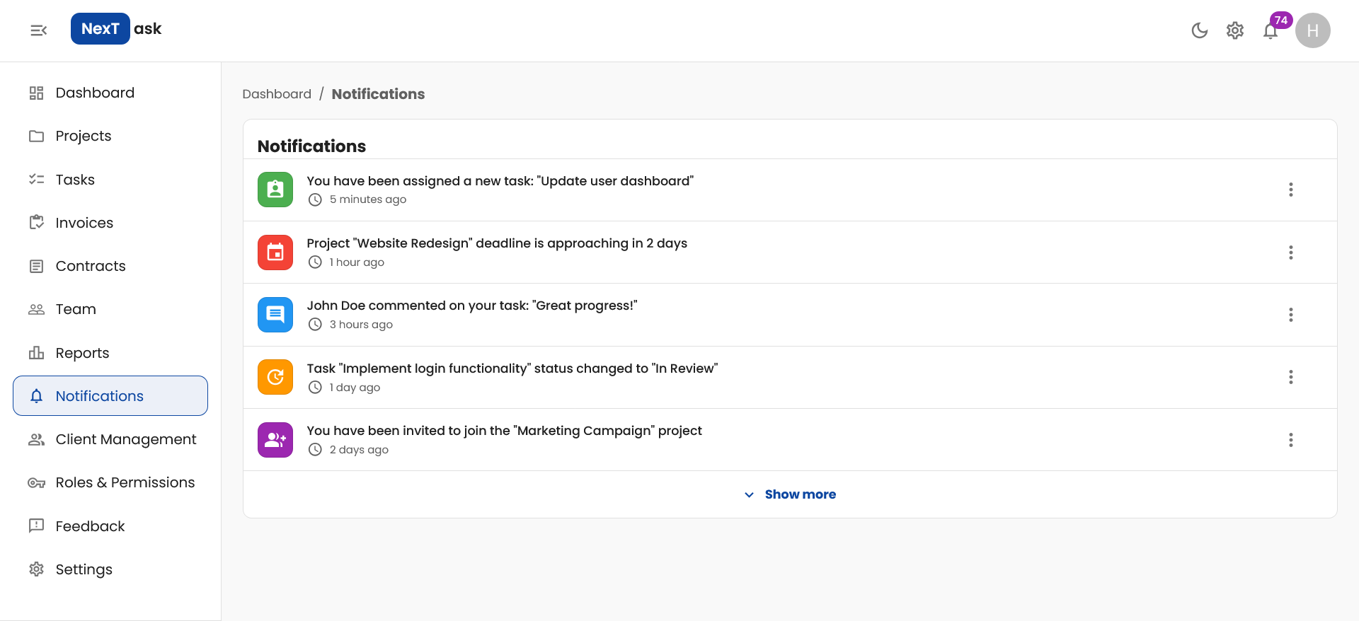Nextask Project Management Nextjs React Kit By Husnainakhtar06 Codecanyon