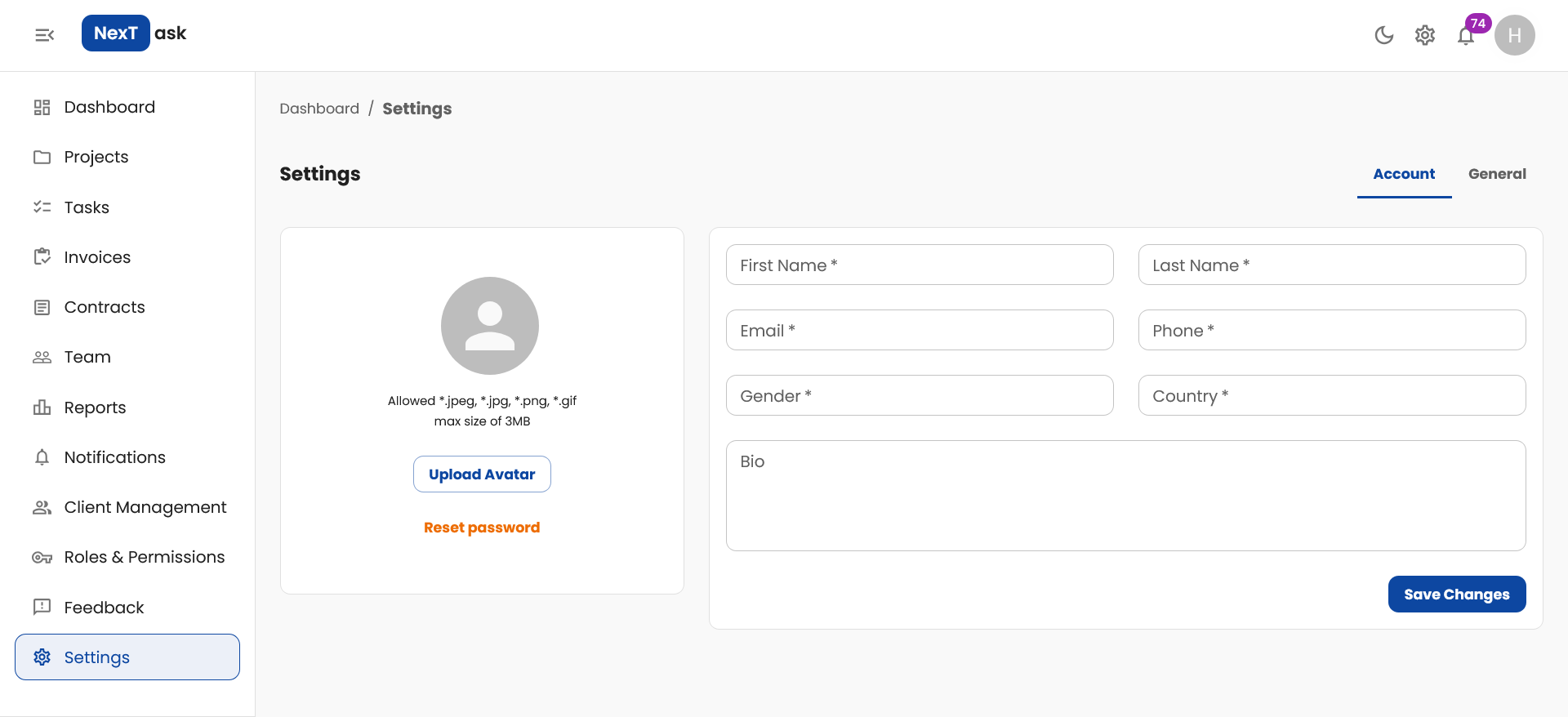 NexTask - Project Management Next.js React Kit by husnainakhtar06 ...