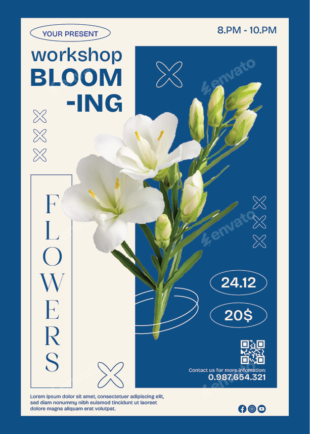 Flower Workshop Flyer, Print Templates | GraphicRiver