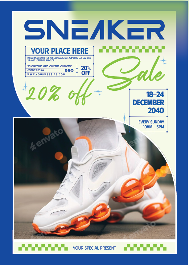 Sneaker Sale Flyer, Print Templates | GraphicRiver