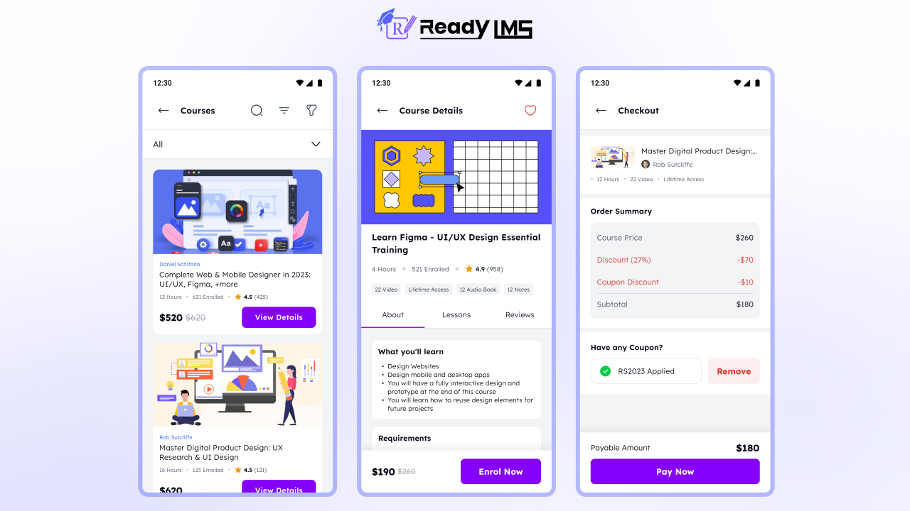 Ready LMS - Complete Learning Management System Websites, Mobile app ...