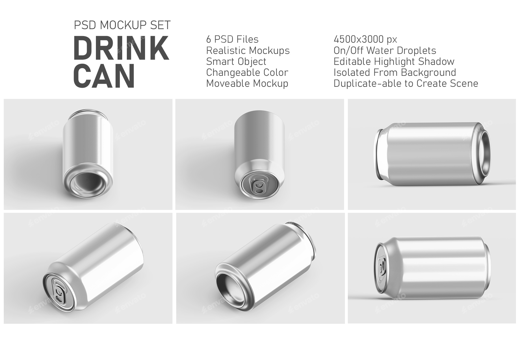 Soda Drink Can PSD Mockup Pack - Isometric View, Graphics | GraphicRiver