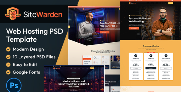 SiteWarden | Web Hosting PSD Template by designingmedia | ThemeForest