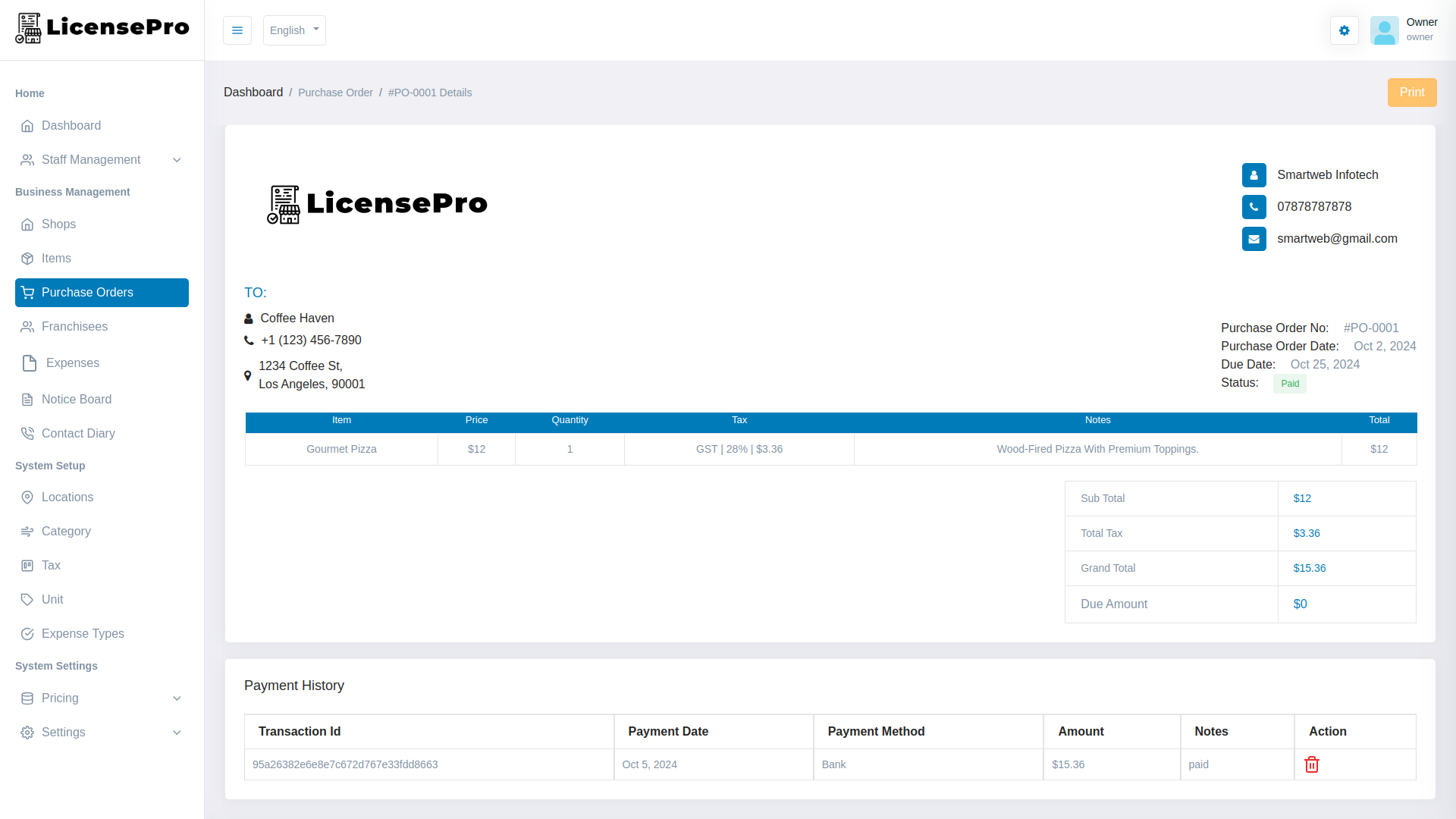 LicensePro SaaS - Franchisee Control Center by smartwebinfotech | CodeCanyon