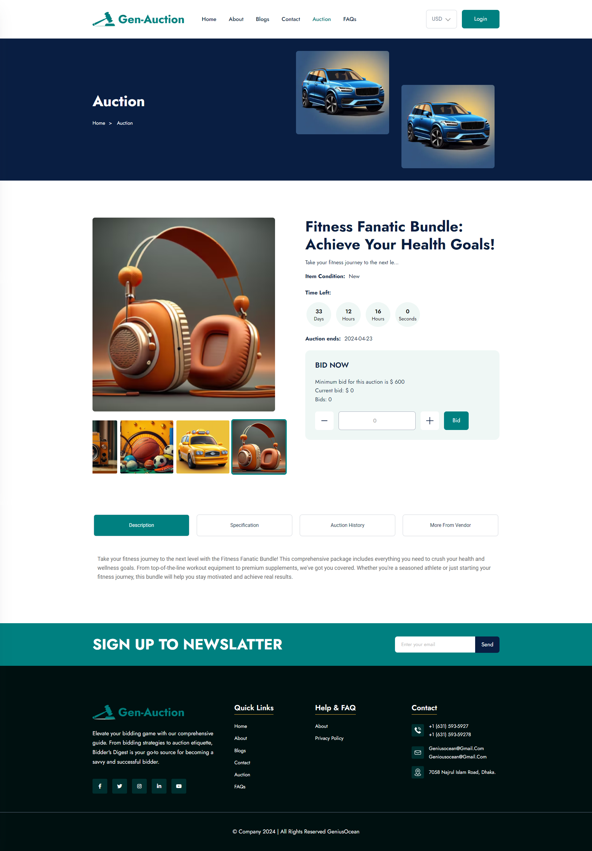 Auction Genius - Multivendor Auction and Bidding Platform by GeniusOcean