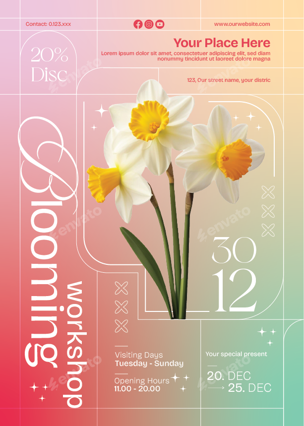 Flower Workshop Flyer, Print Templates | GraphicRiver