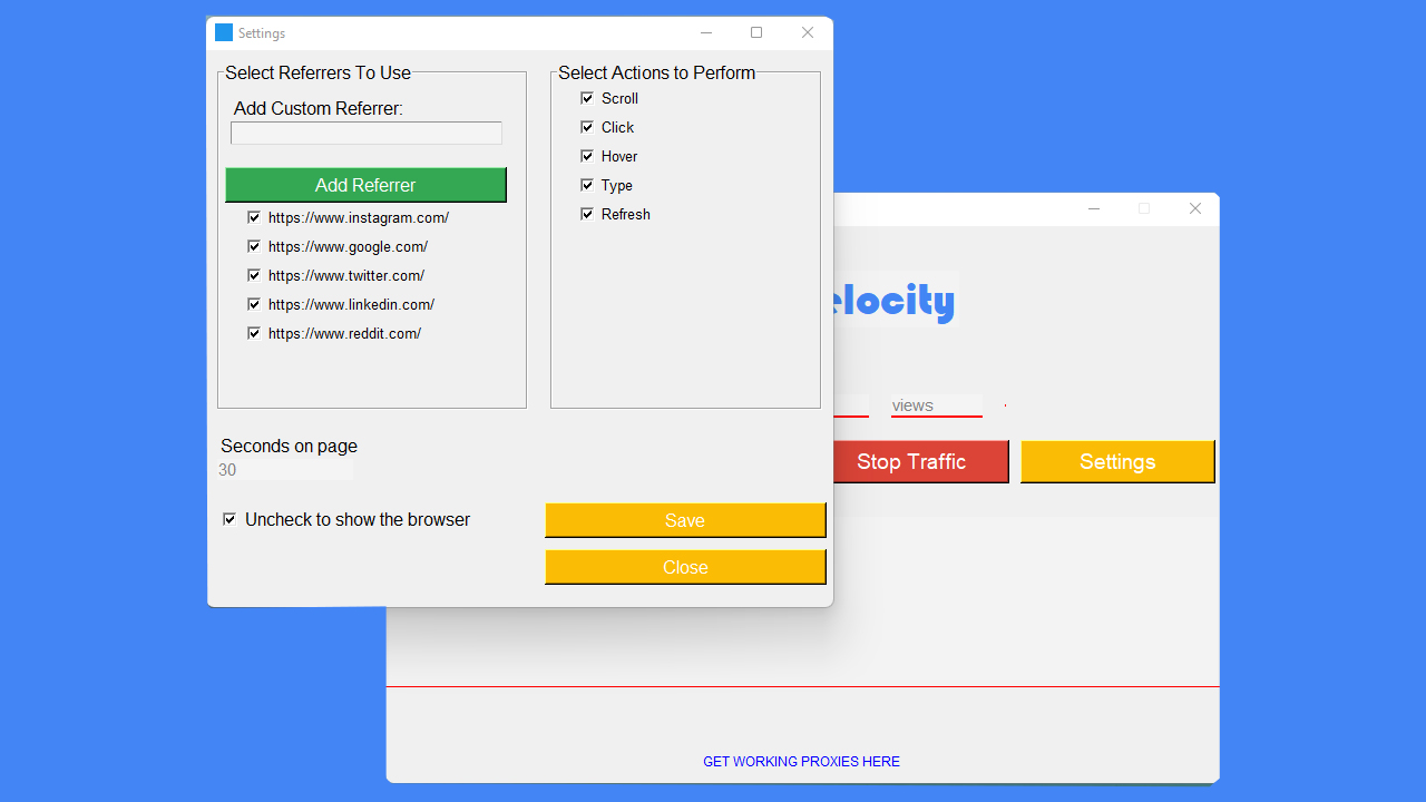 Traffic Velocity | Web Traffic Bot Visit Generator with Auto by ydulana