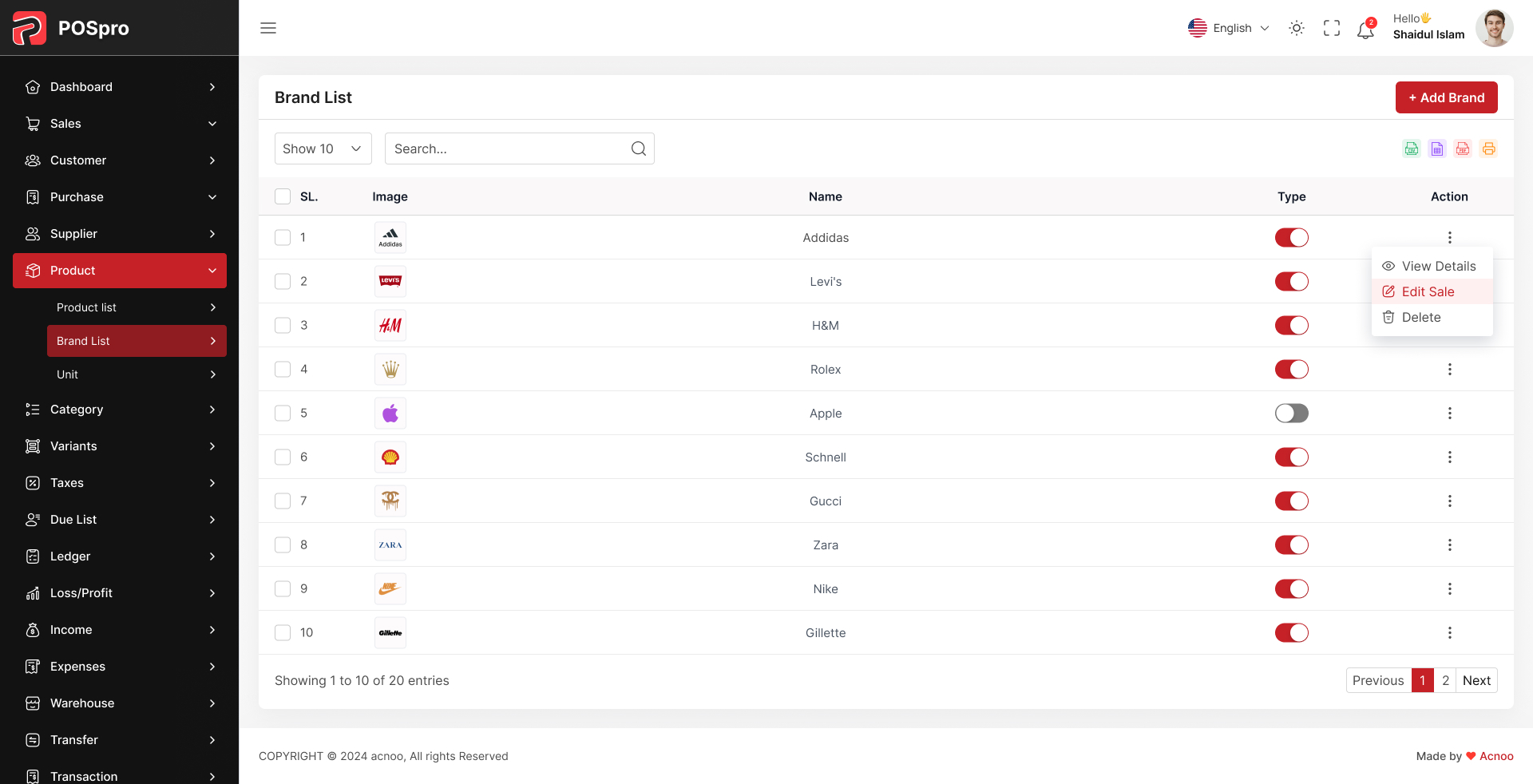 POS Pro - Advanced POS & Inventory Management System add-on | POS SaaS Solution by Acnoo