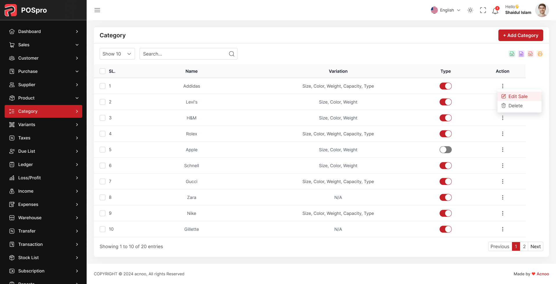 POS Pro - Advanced POS & Inventory Management System add-on | POS SaaS Solution by Acnoo