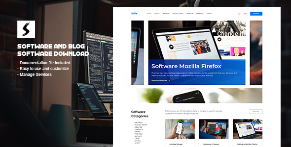 Softia – Software and Blog / Download script Theme by Gorella | CodeCanyon