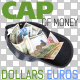 Cap of Money (Dollars and Euros) on Transparent , Isolated Objects