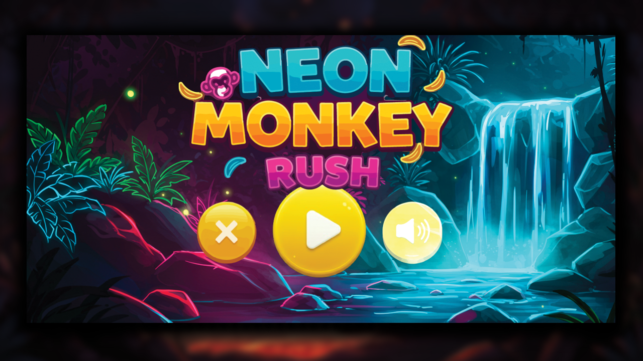 Neon Monkey Rush - Construct 3 Game (HTML5, AdMob, C3P) by freegameassets2d_com