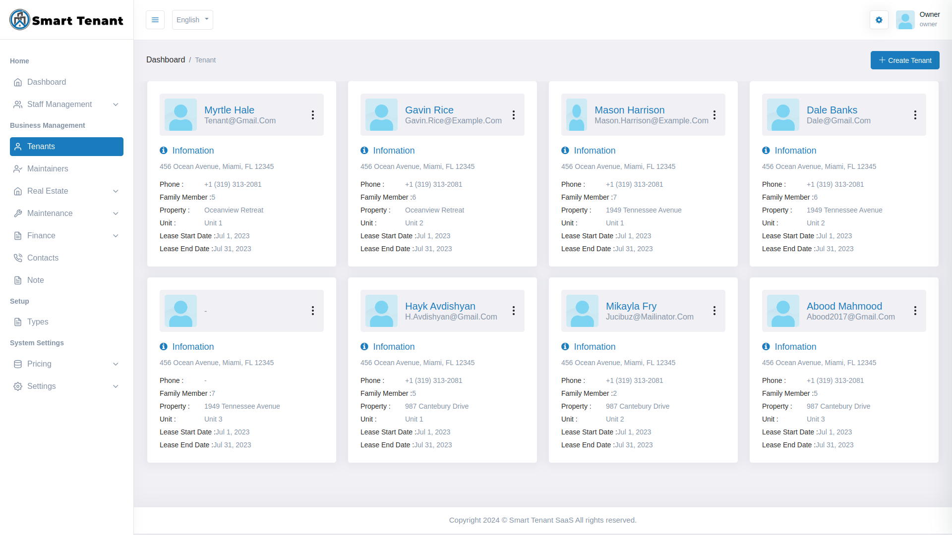 Smart Tenant SaaS - Property Management System by smartwebinfotech