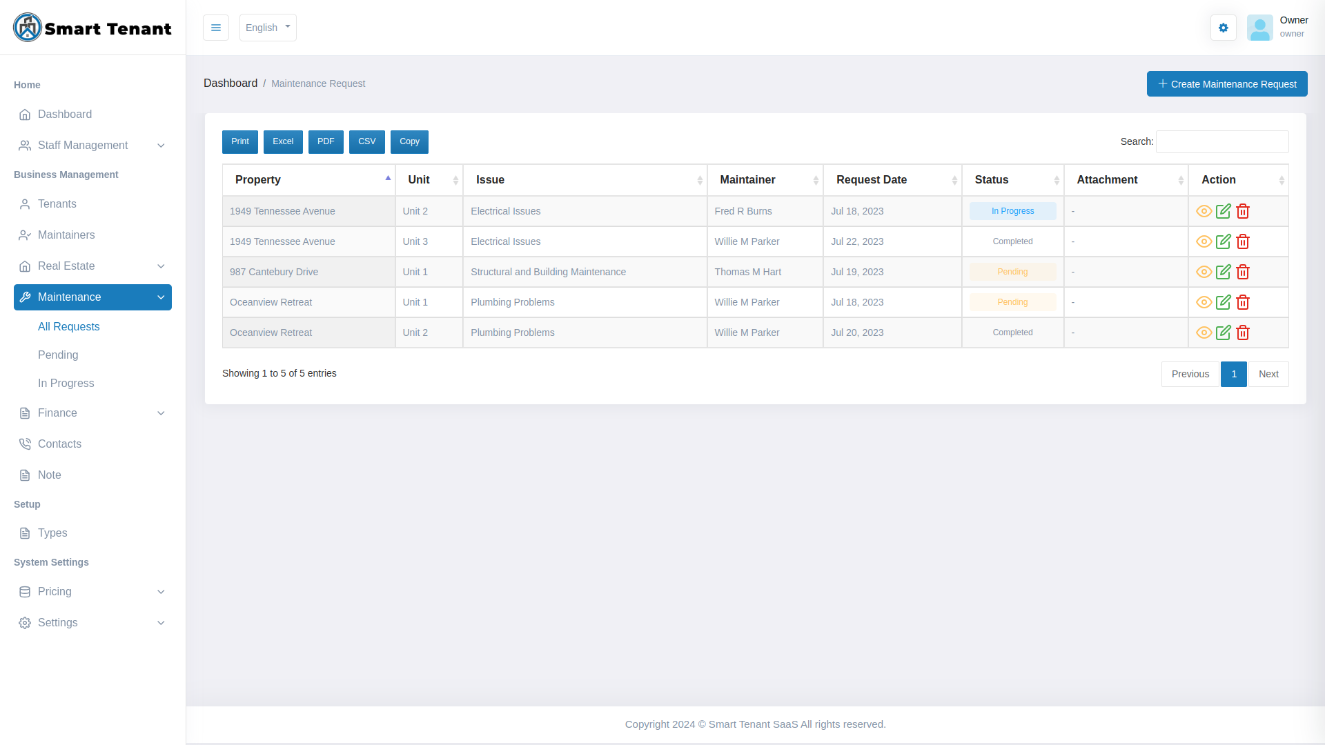 Smart Tenant SaaS - Property Management System by smartwebinfotech
