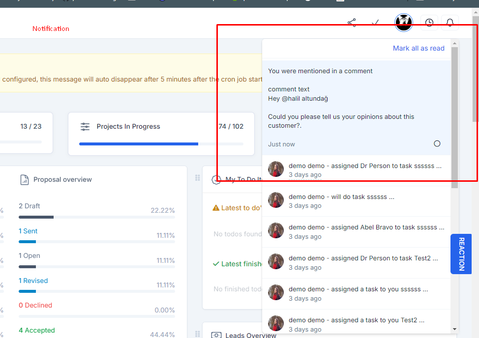 User Mention Module for Perfex CRM by halilaltndg | CodeCanyon