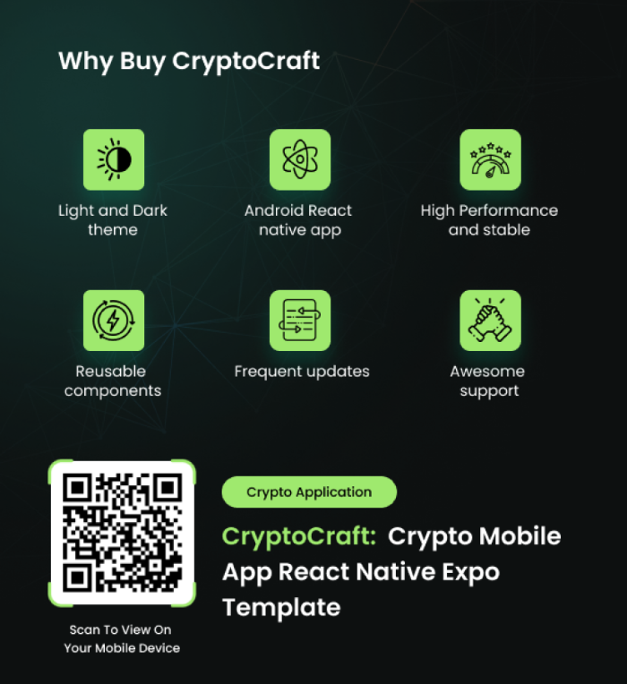 CryptoCraft - React Native Expo Cryptocurrency Mobile App Template by DexignZone