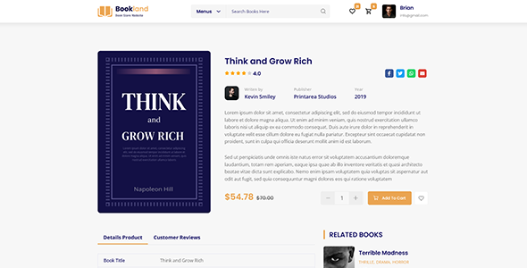 Bookland - Bookstore E-commerce Bootstrap 5 HTML Template by DexignZone