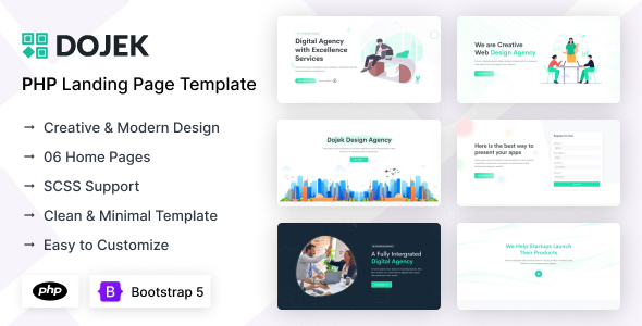 Dojek - PHP Landing Page Template by coderthemes | ThemeForest