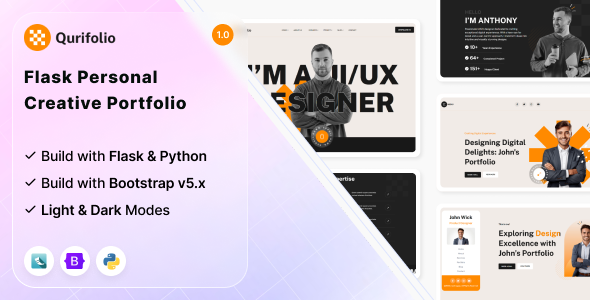 Qurifolio - Flask Personal Creative Portfolio by Pixel-Eyez | ThemeForest