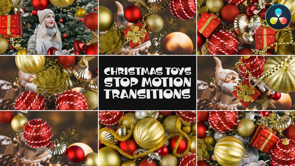 Christmas Toys Stop Motion Transitions for DaVinic Resolve, DaVinci ...