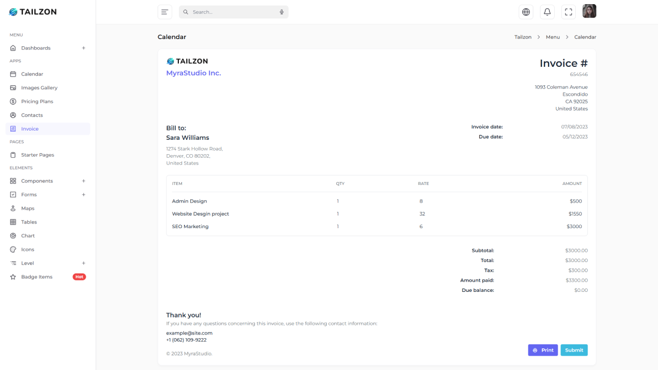 Tailzon- Tailwind CSS 3 Admin Layout & UI Kit Template by MyraStudio