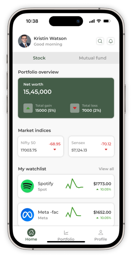 Stock & Mutual Fund Investment App Template in React Native | Smart ...