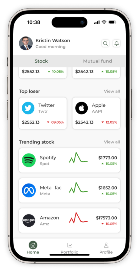 Stock & Mutual Fund Investment App Template in React Native | Smart ...