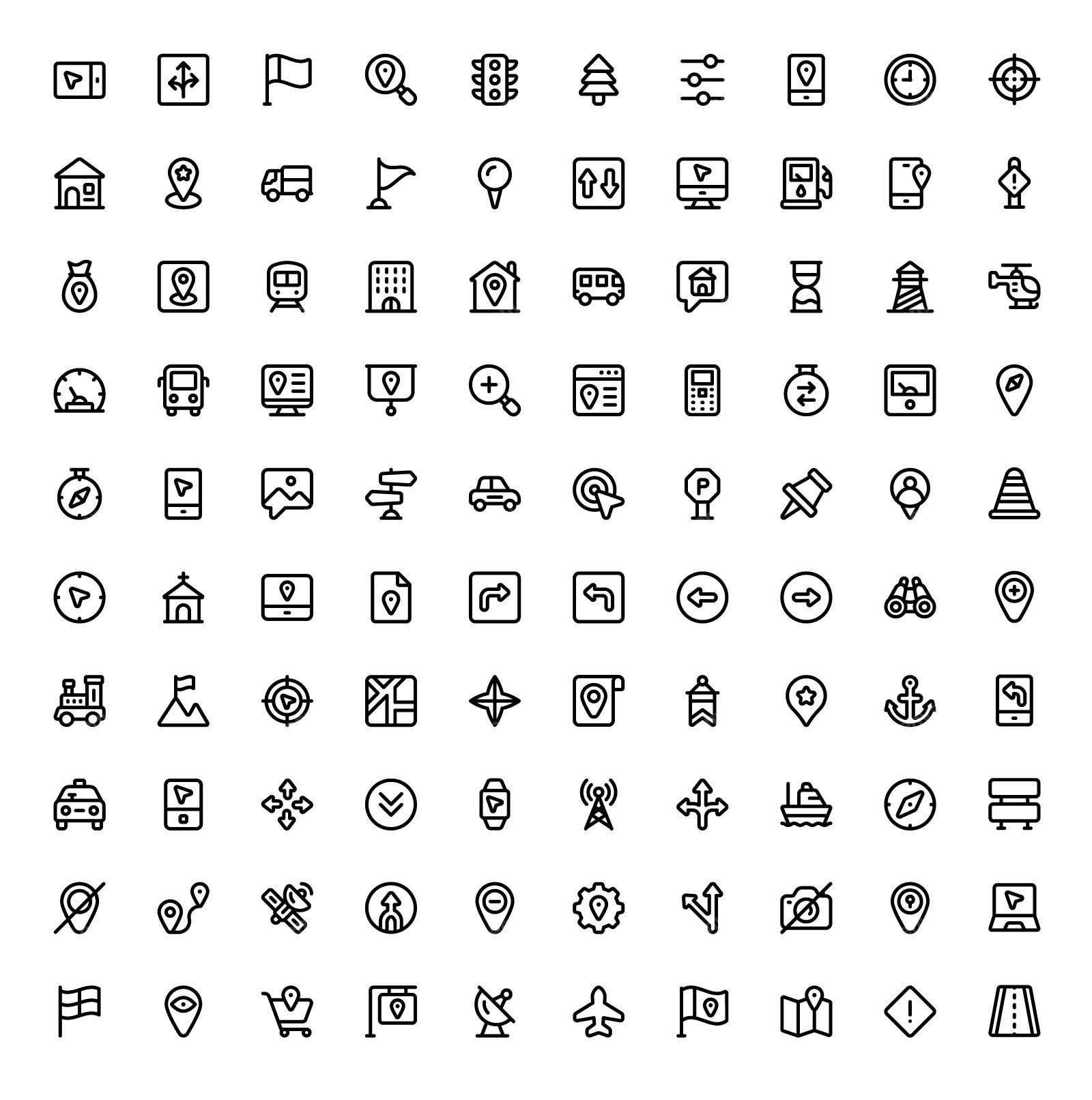 Maps and Navigation 100 Icons Set, Icons | GraphicRiver