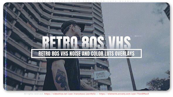 Retro 80s VHS Noise And Color Luts Overlays, After Effects Project Files