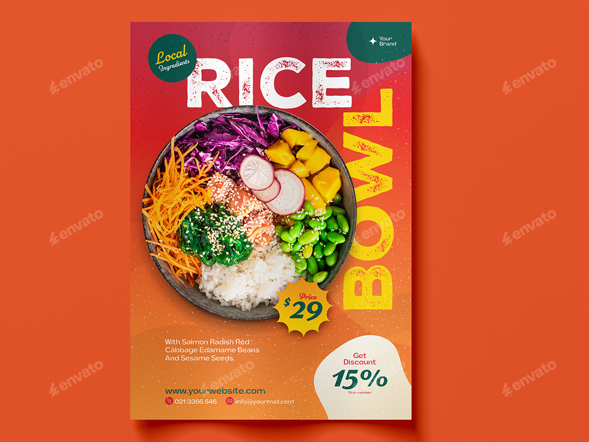 Rice Bowl Flyer 2, Print Templates | GraphicRiver