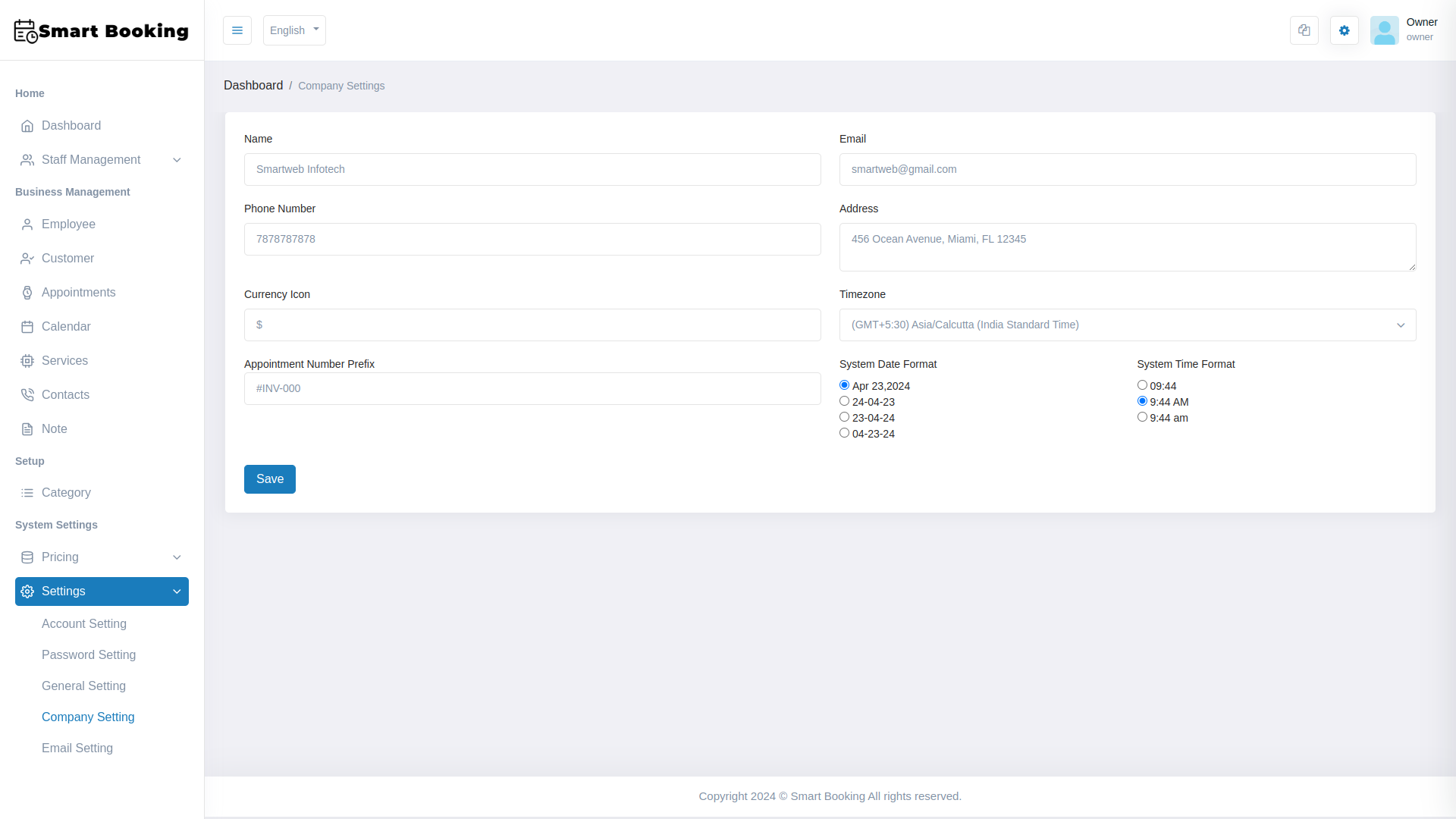 Smart Booking SaaS - Appointment Management System by smartwebinfotech