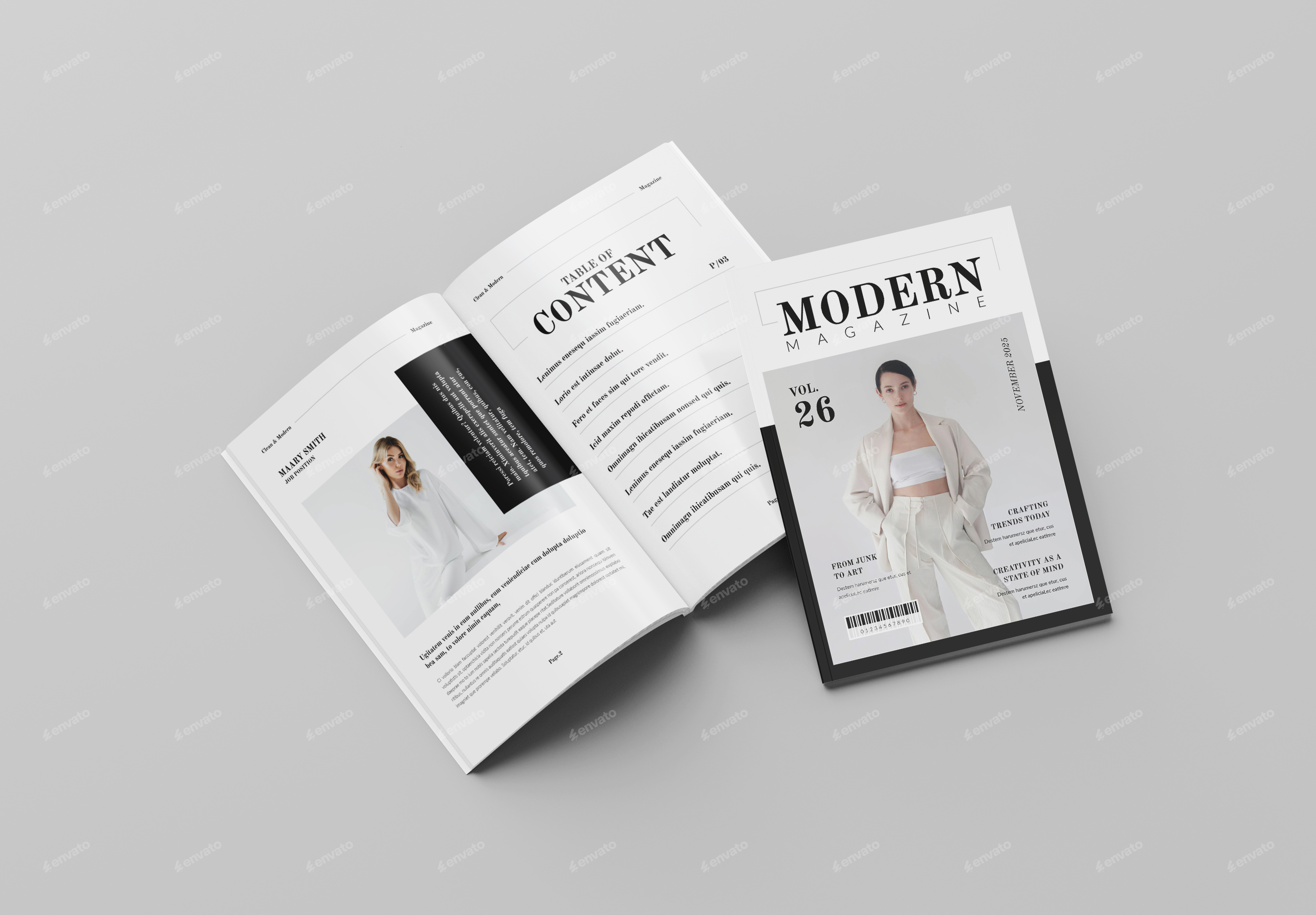 Clean & Modern Magazine Template, Print Templates | GraphicRiver