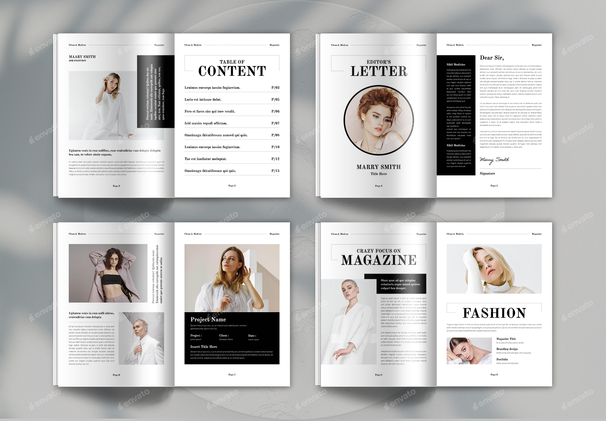 Clean & Modern Magazine Template, Print Templates | GraphicRiver