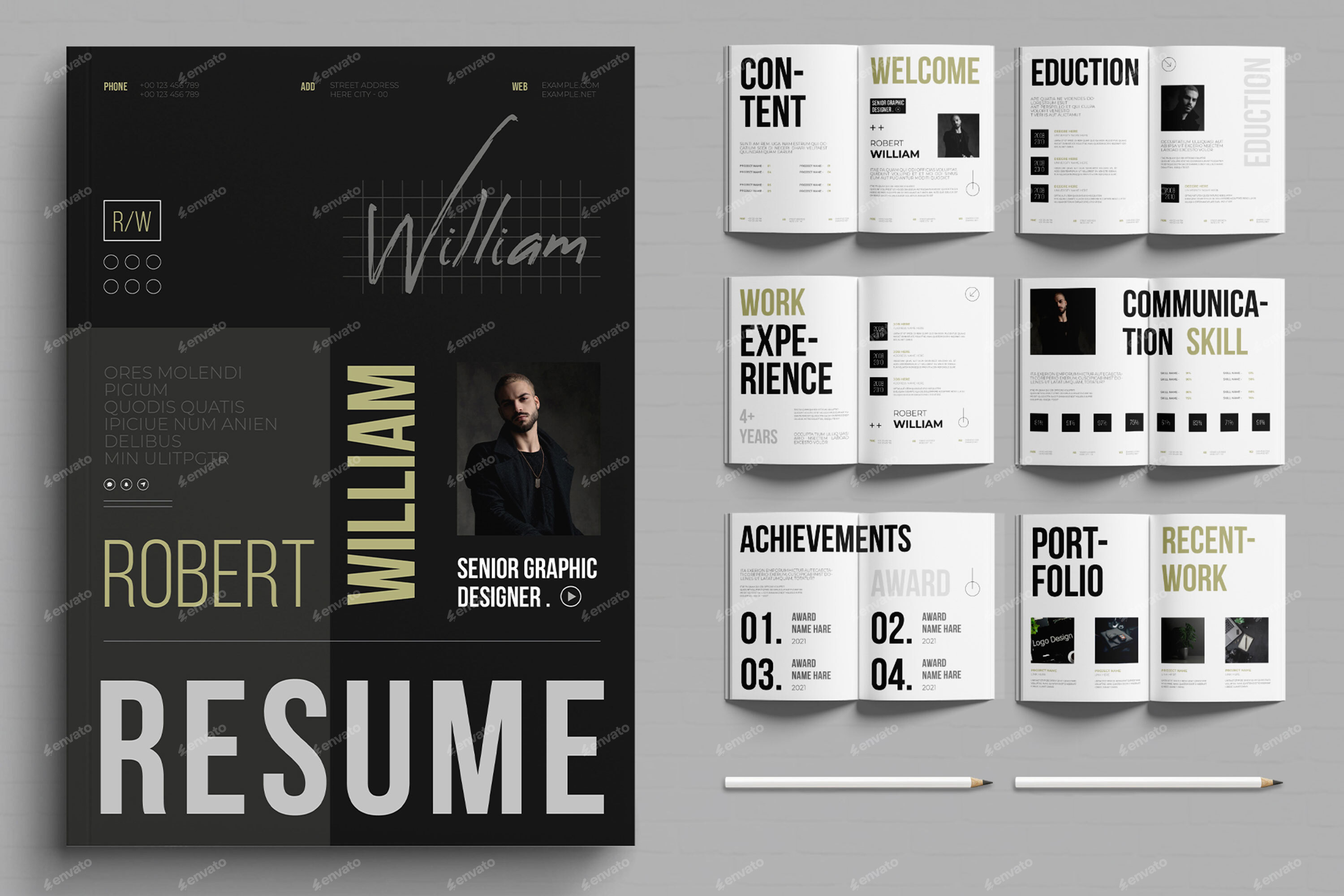 Resume Booklet Template, Print Templates | GraphicRiver