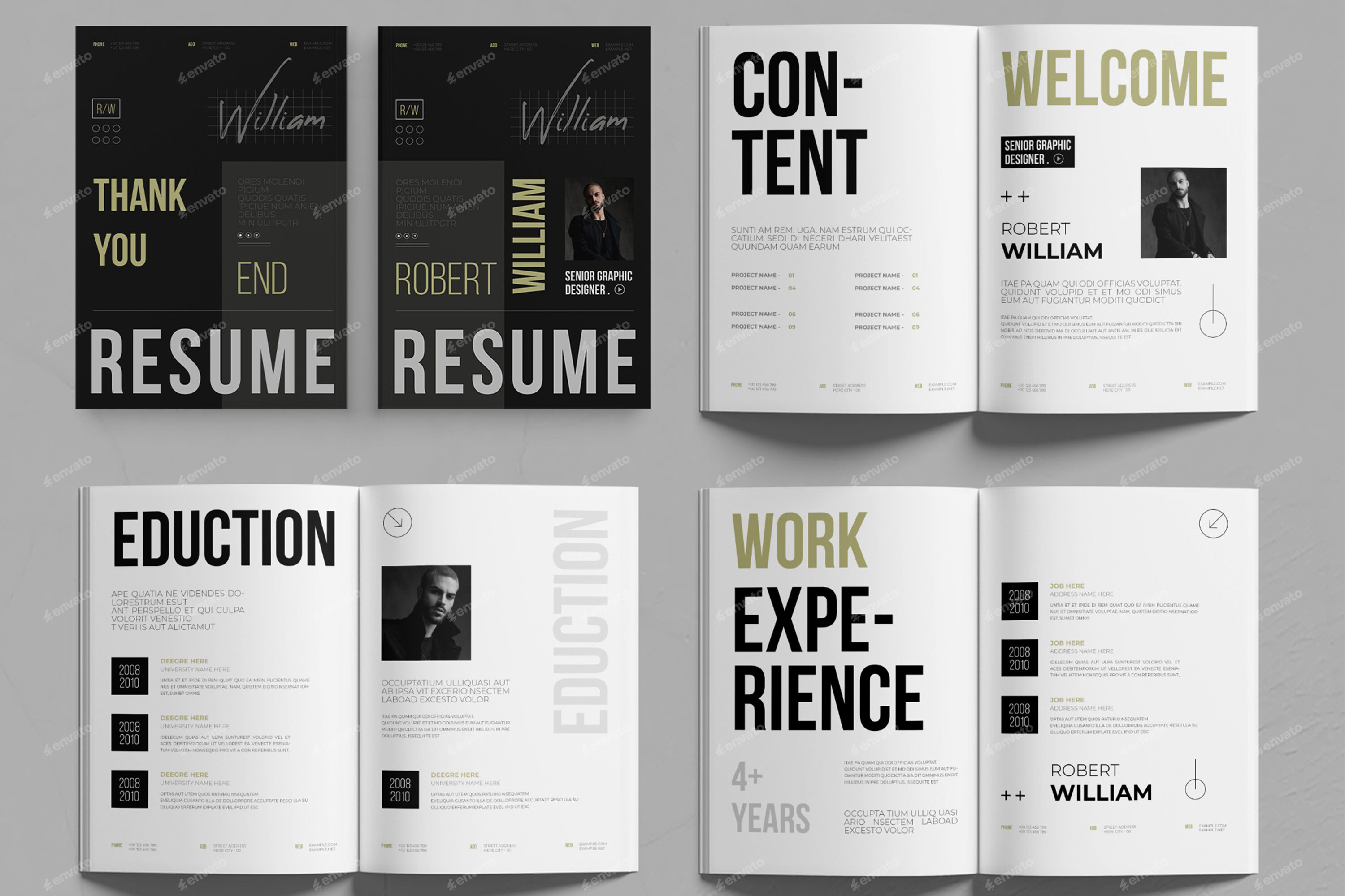 Resume Booklet Template, Print Templates | GraphicRiver