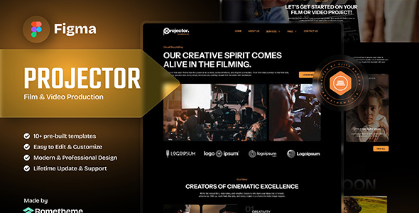 Projector - Film & Video Production Figma Template by Rometheme ...