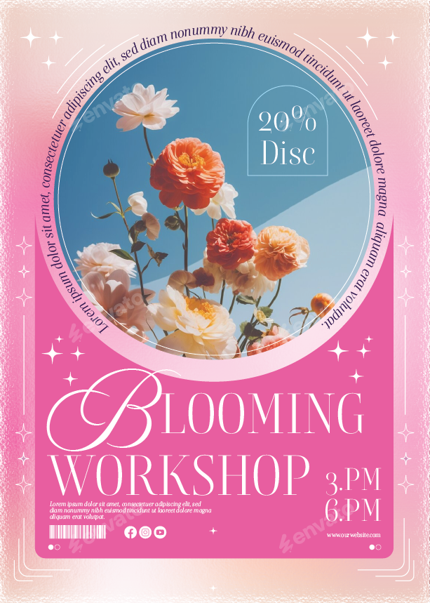 Flower Workshop Flyer, Print Templates | GraphicRiver