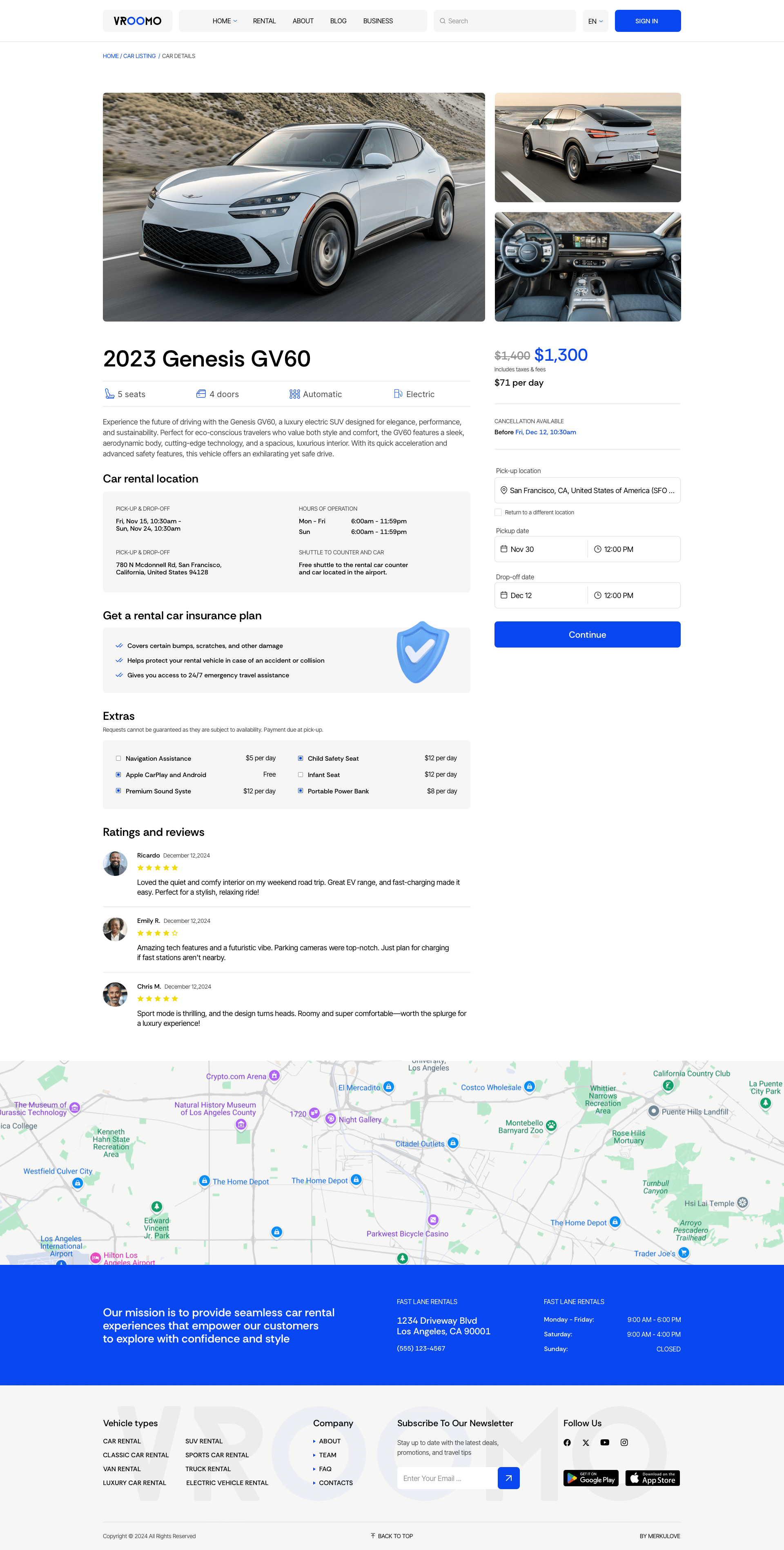 Vroomo – Car Rental Template for Figma by merkulove | ThemeForest